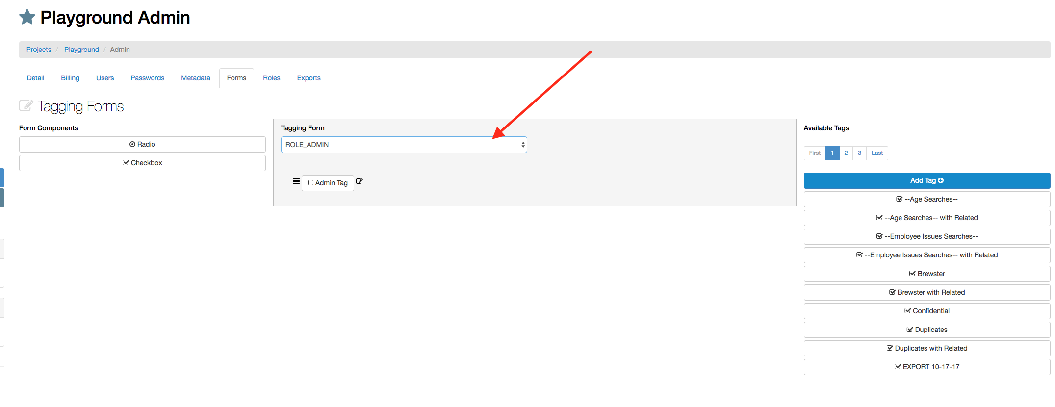 Setting up Tag Forms – Indexed I/O